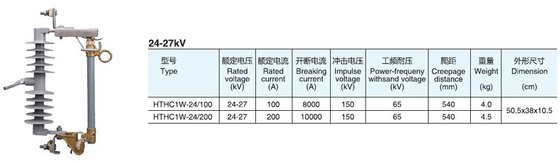 100A 200A High Voltage Cut Out Fuse Gey 24kV For Transformer Line