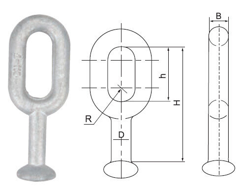 Galvanized steel Ball eyes Overhead Line Fittings forged hardware