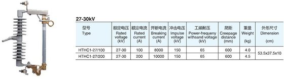 Outdoor Dropout Fuse Cutout Polymer Fuse cutout Breaking Current 8000A