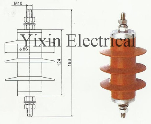 Zn Oxide heavy duty  gapless Lightning Arrester polymeric MOA