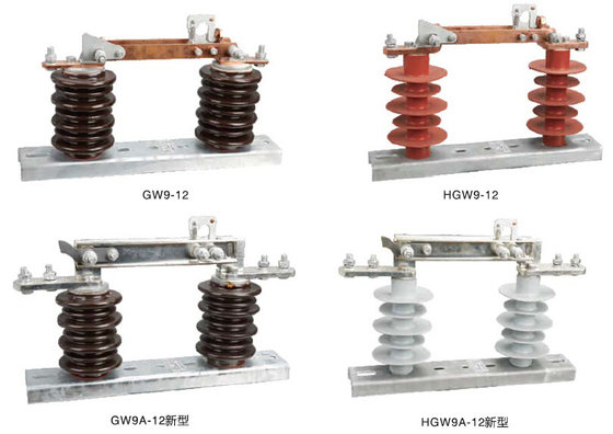 Outdoor High Voltage Isolator Switch GW9 Sires Porcelain And Composite