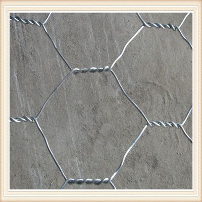 Galvanized Gabion Box Of Twisted Hexagonal Wire Mesh , Galfan Coated Gabion Basket