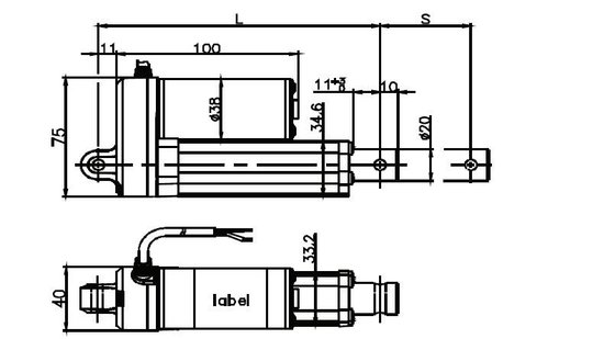 24 voltage micro electric linear actuator with potentiometer 200mm stroke IP65