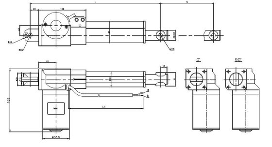 IP43 industry linear actuator 12v, 300mm stroke, electric linear actuator 24vdc, 5000N load