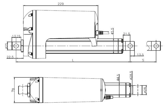 Electric cylinder 500mm stroke, built-in limit switches electric linear actuator 12v