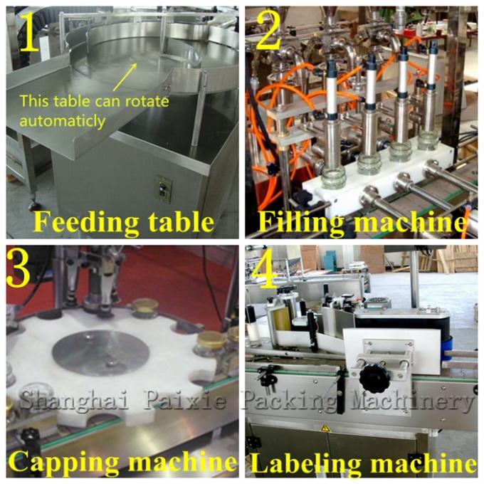Custom Glass Bottle Paste Cream Filling Machine , Automatic Bottle Filling System