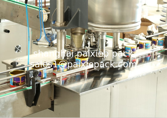 Electric Stainless Steel Automatic Tin Cup Filling And Sealing Machine For Shrimp Paste supplier