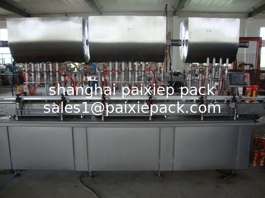 Automatic Piston Pump Tin Can Filling Machine / Tomato Paste Filling Machine supplier