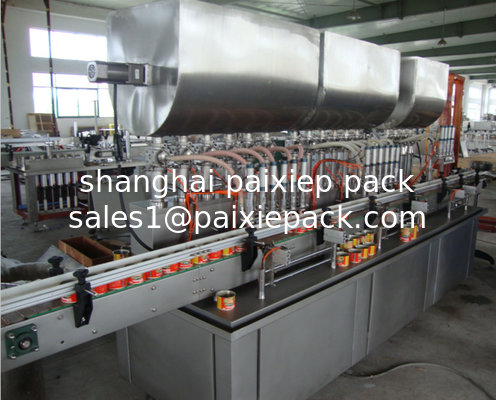 Automatic Piston Pump Tin Can Filling Machine / Tomato Paste Filling Machine supplier