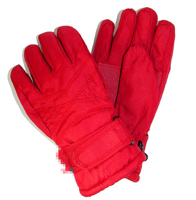 China waterproof winter gloves outdoor gloves snow gloves mountain gloves red color adults size polyester fabric supplier