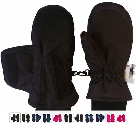 waterproof winter children mittens outdoor mittens  snow mittens mountain gloves black color  polyester fabric supplier