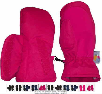 waterproof winter children mittens outdoor mittens  snow mittens mountain gloves black color  polyester fabric supplier