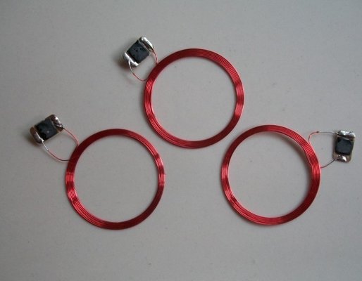 13.56MHz copper wire coil/antenna with M1S50 chip Makeing RFID tag