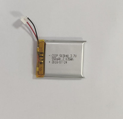 CB, IEC62133, UL,KC Certified Lithium Polymer Battery 3.7V 503040 550mah rechargeable