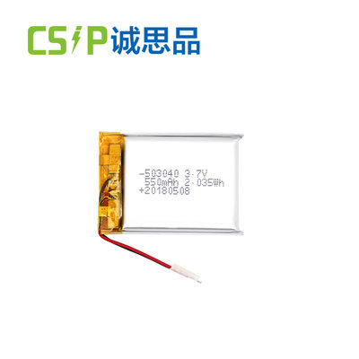 Hot Sales Rechargeable Lithium Polymer Battery 503040 3.7v 550mAh UL1642 KC IEC62133