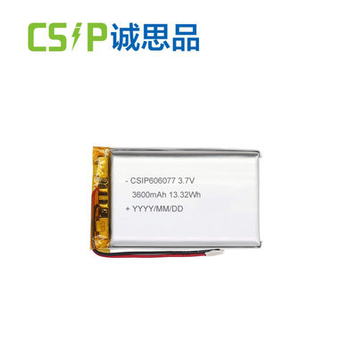 Smart Device Flat Lithium Ion Battery Pack , Flat Cell Lithium Ion Battery 606077
