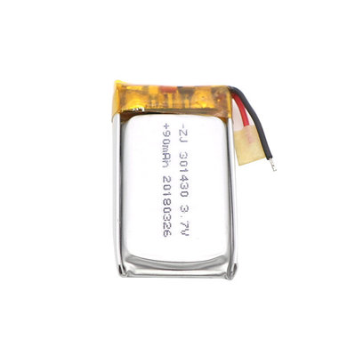 90mah Small Size Miniature Lithium Polymer Battery High Working Voltage