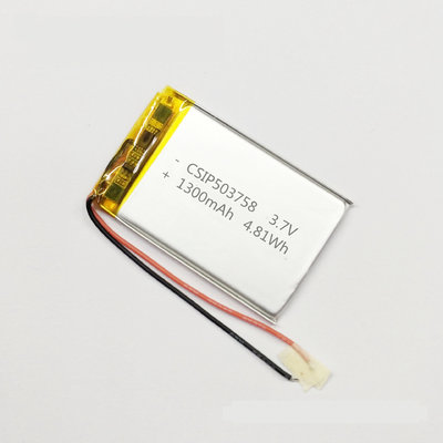503758 1300mAh Rechargeable Lithium Polymer Battery Size 5*37*58mm