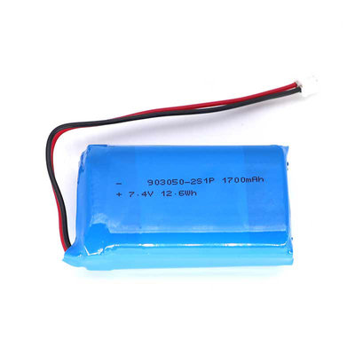 Customizable Flat Lithium Polymer Battery LiPo 7.4V 903050 1700mah For Medical Equipment