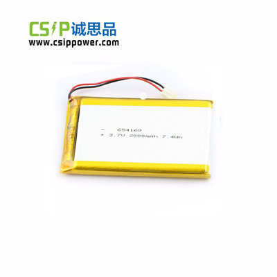 High Drain Flat Lithium Polymer Battery 3.7V For Bluetooth Speaker 654169