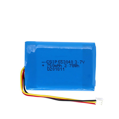 750mah 653040 Rechargeable Lithium Polymer Battery