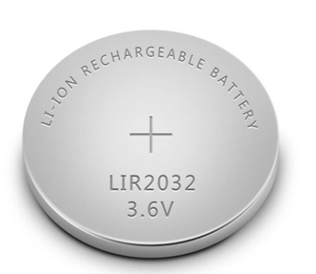 Rechargeble lithium polymer battery of Lir2032-70mAh-3.6V for Smart wearable,Bluetooth,Smar watch