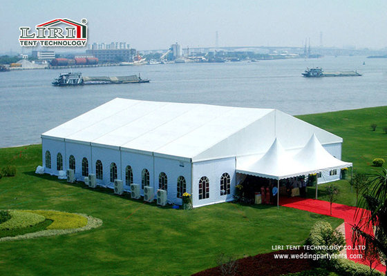 Outdoor White 20 x 30 Party Tent With Clear PVC Window Sidewalls