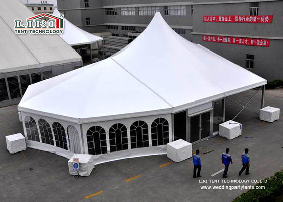 White High Peak Tent With Strong Aluminum Structure For Outdoor Activities