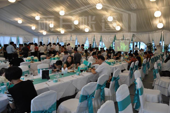 Fire Resistant Luxury Wedding Tent With Glass Wall System For Outdoor Wedding Event