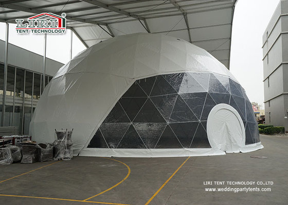 White Roof Cover With Transparent Entrance For  Steel Geodesic Dome Tent For Event