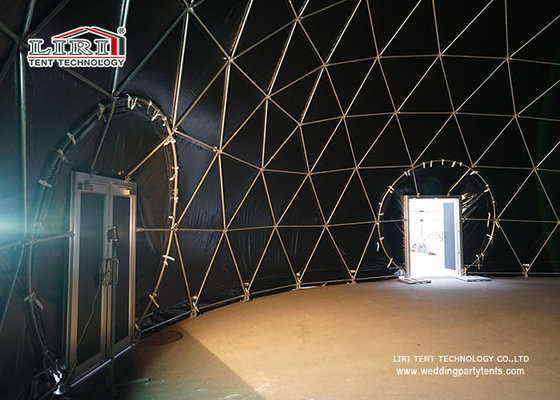 White Roof Cover With Transparent Entrance For  Steel Geodesic Dome Tent For Event
