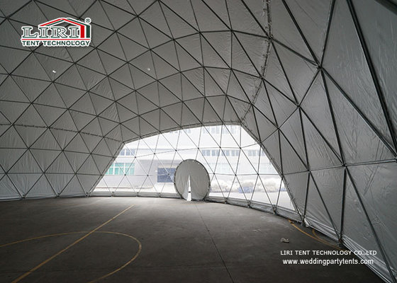 White Roof Cover With Transparent Entrance For  Steel Geodesic Dome Tent For Event