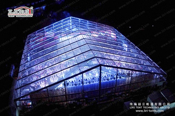 1500 People Clear Special Event Tent With Solid Glass Wall For Music Concert