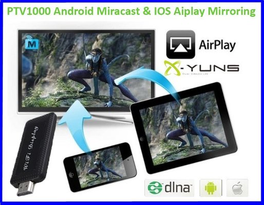 Wifi Display Sharer Android Miracast &amp; IOS Airplay Mirroring PTV1000A Dongle