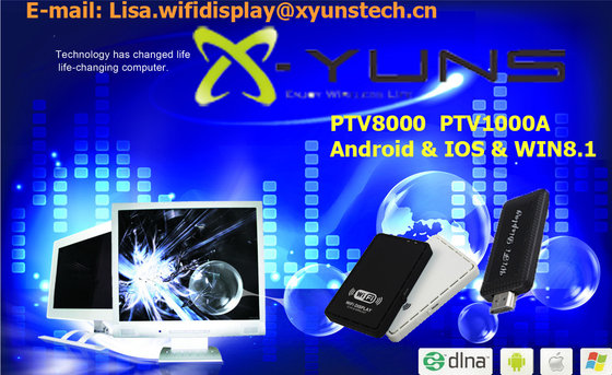DLNA、Airplay mirroring、Miracast wireless display Android Miracast &amp; IOS Airplay Mirroring PTV8000B