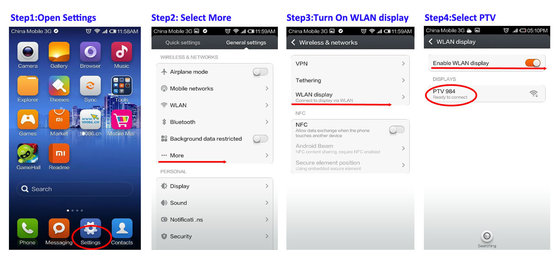 Wifi Display DLNA,Airplay mirroring,Miracast wireless display Android Miracast &amp; IOS Airplay Mirroring PTV8000M