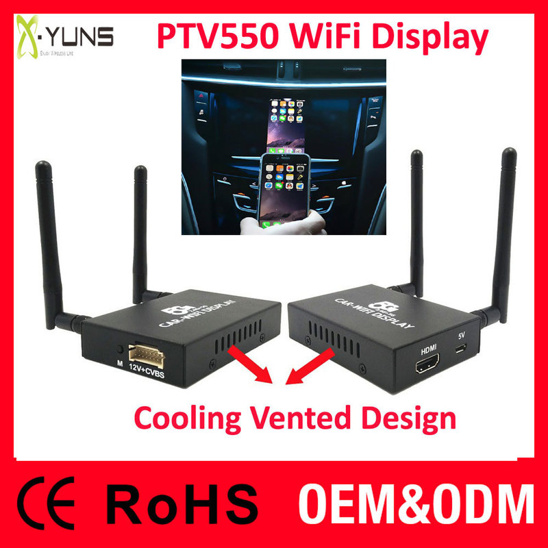 Ptv550 2antennas 2.4G+5G Car mirrorlink box ios10 Youtube Android Miracast Airplay