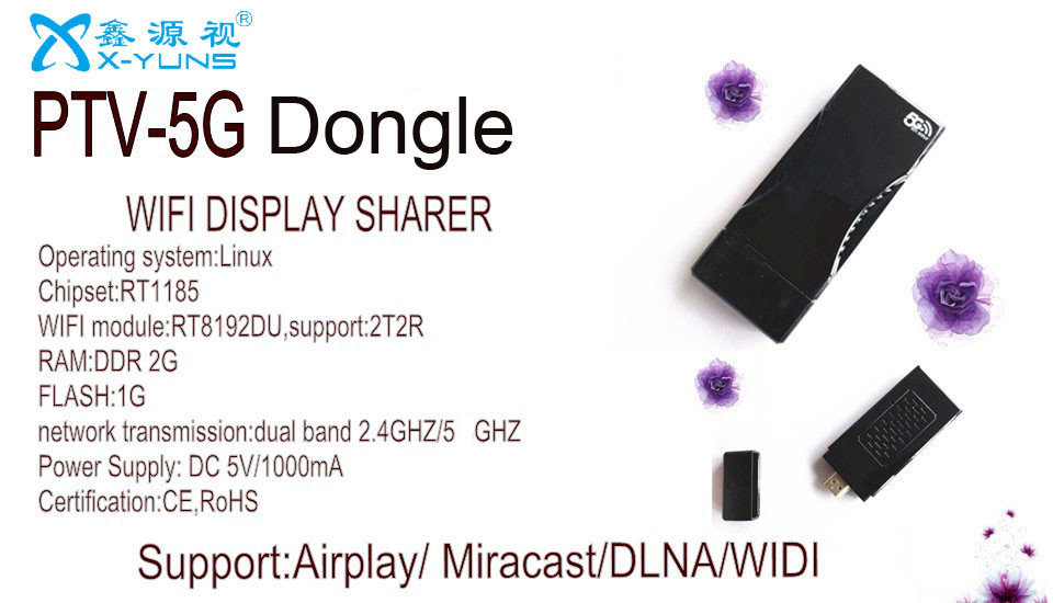 Wifi Display DLNA,Airplay mirroring,Miracast wireless display Android Miracast &amp; IOS Airplay Mirroring PTV8000M