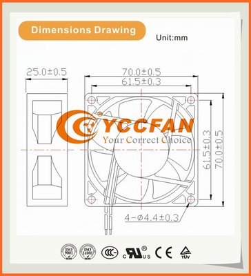 70mm 7025 dc brushless axial cooling fan 70x70x25mm