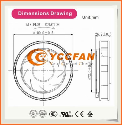 round shape 100mm 1025 dc brushless centrifugal blower fan