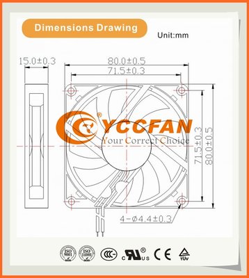 80x80x15 80mm 8015 dc brushless axial cooling fan
