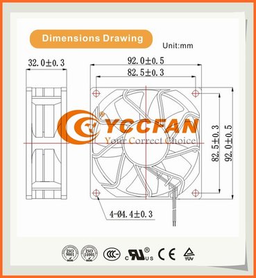 90mm 92x92x32  dc brushless samll axial cooling fan