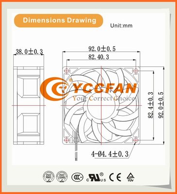90mm 92x92x38 9238 dc brushless axial cooling fan