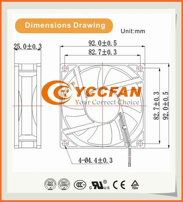 90mm 92x92x25 9225 dc brushless axial cooling fan