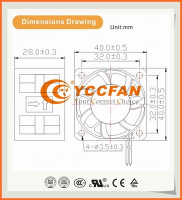 40mm 4028 dc brushless mini axial cooling fan 40x40x28