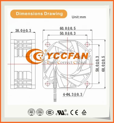 60mm 6038 dc brushless small axial cooling fan 60x60x38