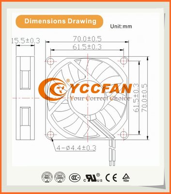 70mm 7015 dc brushless small axial cooling fan 70x70x15