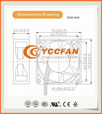 70mm 7020 dc brushless axial cooling fan 70x70x20