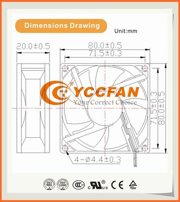 80mm 8020 dc brushless small axial cooling fan 80x80x20