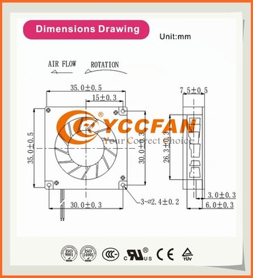 Shenzhen manufacturer 35mm 3507 dc 5v 12v 24v brushless mini micro air blower centrifugla fan